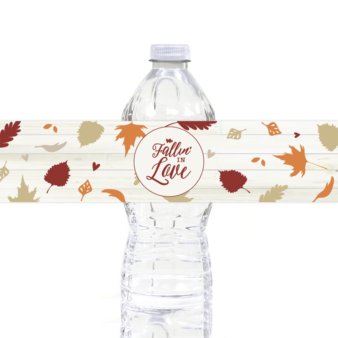 Andaz Press Fallin' in Love Autumn Fall Leaves Wedding, Water Bottle Labels, 20-Pack Fall Water Bottle Labels Wedding Water Bottle Labels Fall in Love Baby Shower Fall in Love Bridal Shower Favors