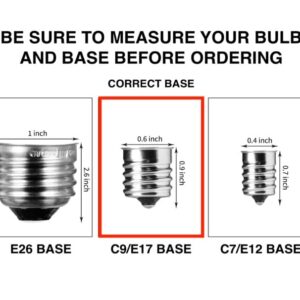 25 Pack Red C9 LED Replacement Bulbs Faceted Red LED Christmas Light Bulb 2 SMD LEDs in Each Bulb Fits E17 Socket Commercial Grade Indoor and Outdoor Use