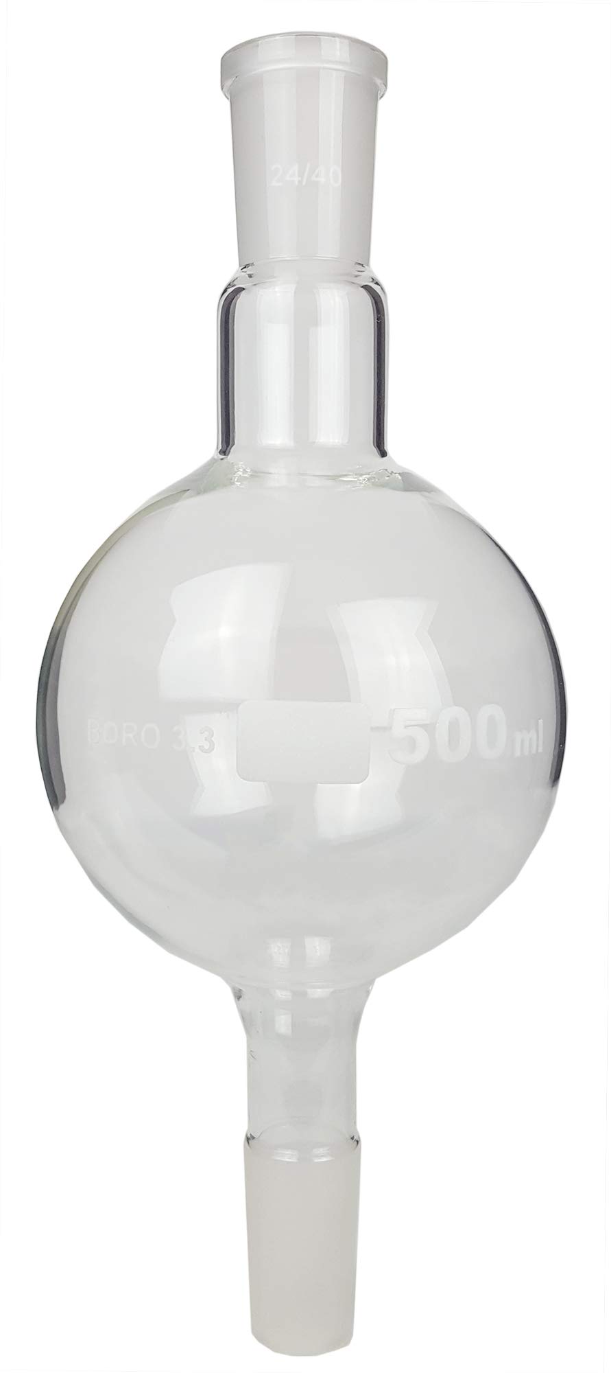 GSC BMF500-24-40, Borosilicate Glass Biomass Flask, 500ml Capacity, 24/40 Joint, Clear