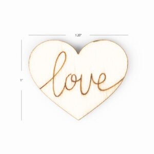 Andaz Press Engraved Wood Heart Confetti, Love, 100-pack, Wood Confetti Hearts For Wedding Engagement Party Confetti, Bridal Shower Confetti For Tables, Bridal Shower Table Decorations