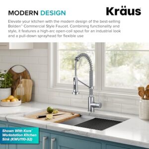 KRAUS Bolden Commercial Style 2-Function Single Handle Pull Down Kitchen Faucet in Chrome, KPF-1610CH (Pack of 1)