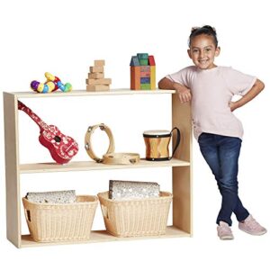 ECR4Kids Streamline 2-Shelf Double-Sided Storage Cabinet, 30in, Classroom Storage, Natural