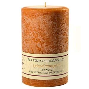 kys pack of 2, textured 4" x 6" pillar candles spiced pumpkin for weddings, home & event decoration, relaxation, made in us