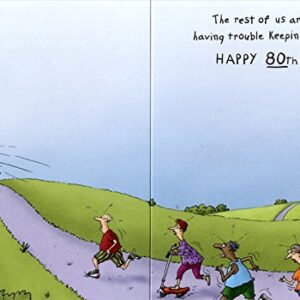 Stretching Jogger - Oatmeal Studios Funny 80th Birthday Card