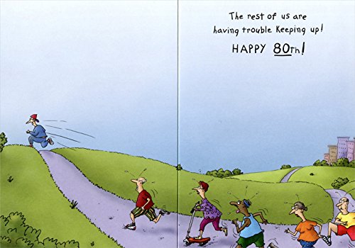 Stretching Jogger - Oatmeal Studios Funny 80th Birthday Card