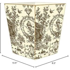 Marye-Kelley WB546-Brown & Creme Toile Wastepaper Basket