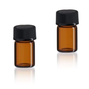 MagnaKoys 5/8 Dram Amber or Clear Glass Vials w/Polycone Foil Teflon Foam Liner Caps (5/8Dram w/Polycone Cap, Amber, 30)