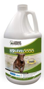 liquidhealth 128 oz k9 liquid glucosamine level 5000 for dogs, large dogs and breeds - chondroitin, msm, – joint health supplements, dog vitamins hip joint juice, dog joint oil - 1 gallon