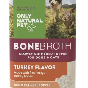 Only Natural Pet Bone Broth Turkey Flavor Dog & Cat Meal Topper, 100% Human-Grade Slow-Simmered, Free-Range for Dry Food or to Hydrate Dehydrated Food - (2-Pack / 11.16 oz Each)