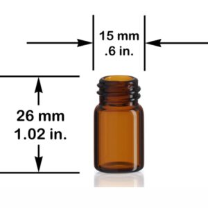 MagnaKoys 5/8 Dram Amber or Clear Glass Vials w/Polycone Foil Teflon Foam Liner Caps (5/8Dram w/Polycone Cap, Amber, 30)