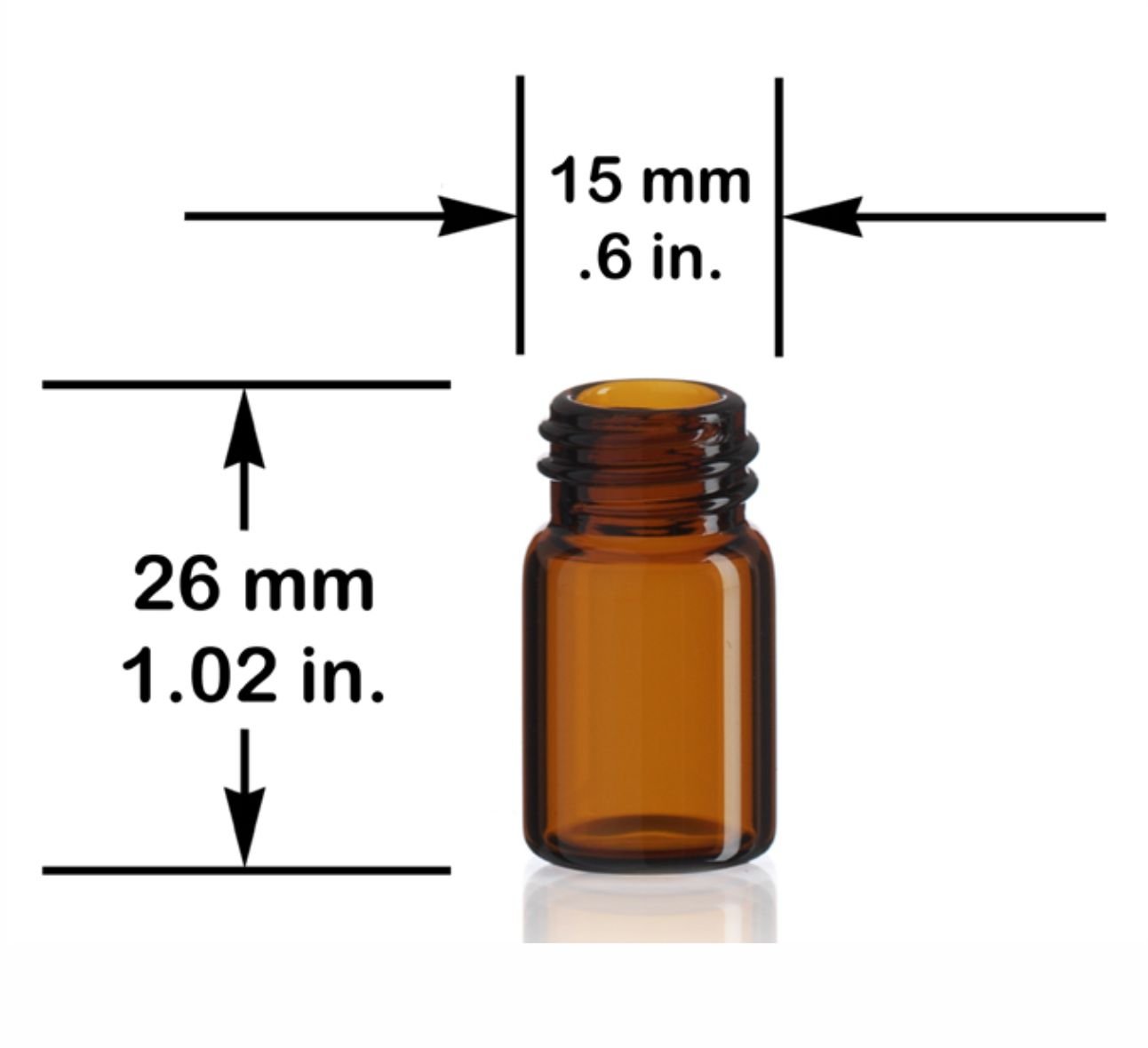 MagnaKoys 5/8 Dram Amber or Clear Glass Vials w/Polycone Foil Teflon Foam Liner Caps (5/8Dram w/Polycone Cap, Amber, 30)