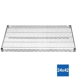 Shelving Inc. 24" d x 42" w x 72" h Chrome Wire Shelving with 4 Tier Shelves, Weight Capacity 800lbs Per Shelf