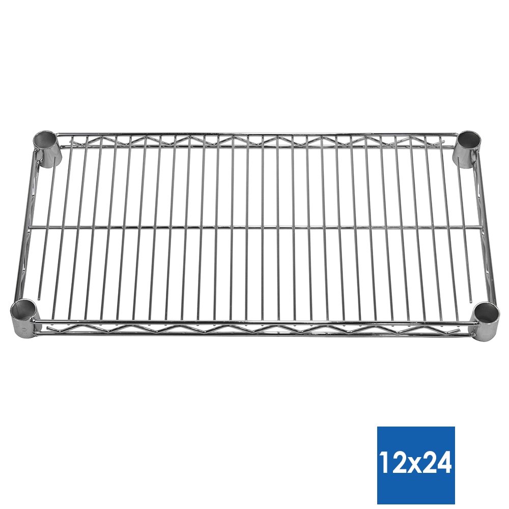 Shelving Inc. 12" d x 24" w x 72" h Chrome Wire Shelving with 5 Tier Shelves, Weight Capacity 800lbs Per Shelf