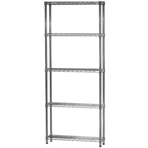 shelving inc. 8"d x 24"w x 84"h chrome wire shelving with 5 tier shelves, weight capacity 800lbs per shelf