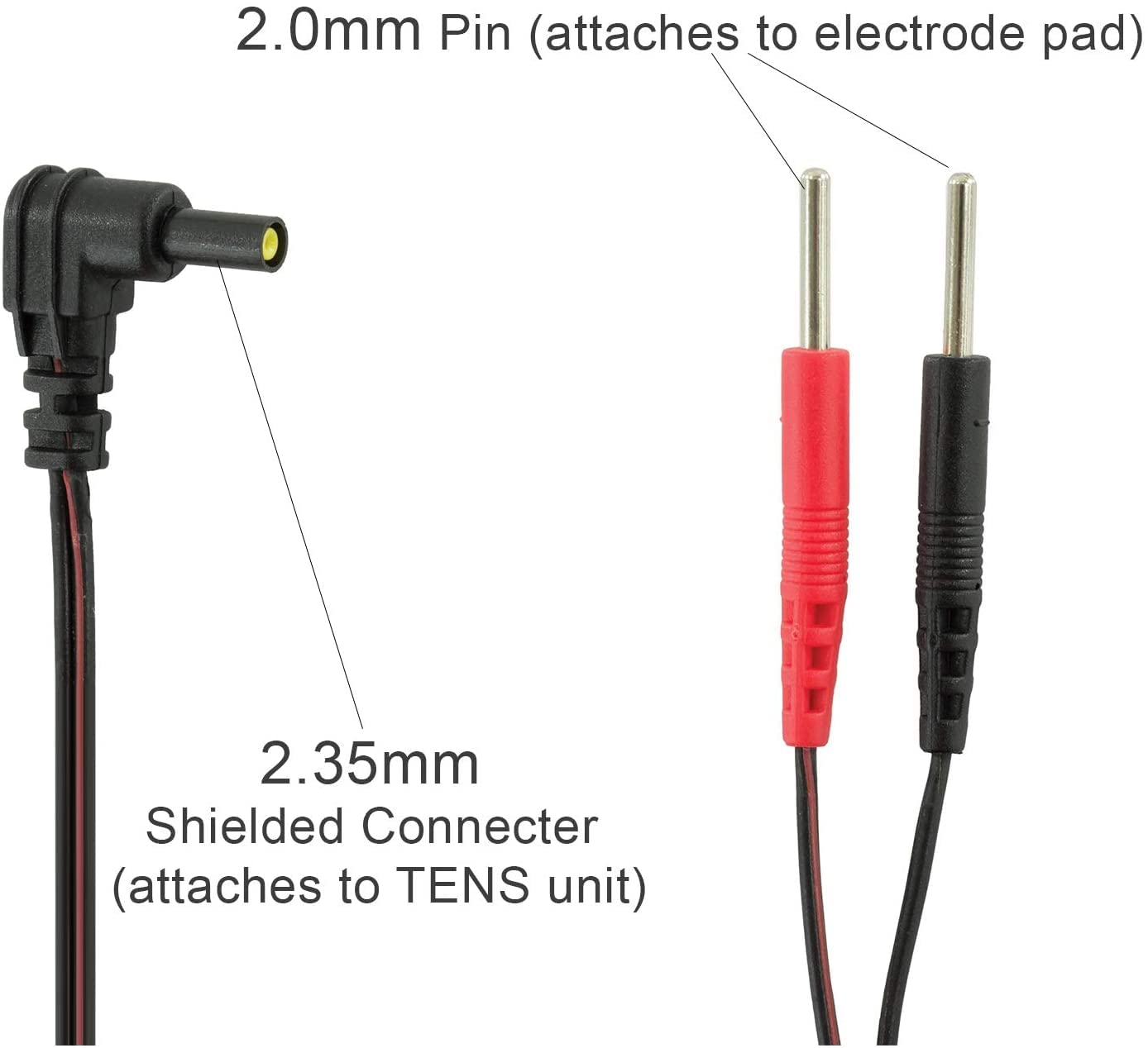 Premium 2 x Lead Wires for TENS and EMS Units – Standard Female Plug