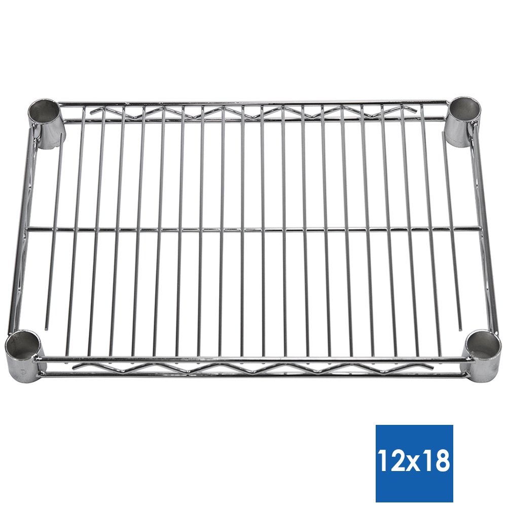 Shelving Inc. 12" d x 18" w x 64" h Chrome Wire Shelving with 4 Tier Shelves, Weight Capacity 800lbs Per Shelf