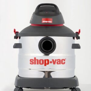 Shop-Vac 5989405 8 Gallon Wet/Dry Vacuum, 6.0 Peak HP, Stainless Steel, 12 Ft Hose, Ideal for Home & Commercial Use