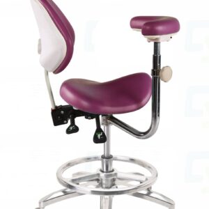 Aphrodite Dental Deluxe Mobile Saddle Chair Micro Fiber Leather Assistant Doctor Stools High End by Purple-Violet