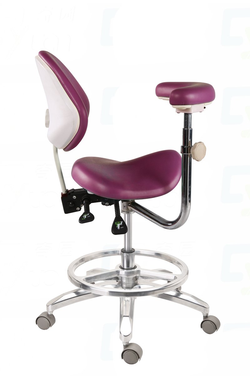 Aphrodite Dental Deluxe Mobile Saddle Chair Micro Fiber Leather Assistant Doctor Stools High End by Purple-Violet