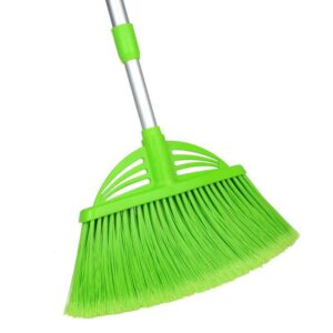 Xifando Three-Section Telescopic Aluminum Alloy Rod Long-Handled Broom（Green）