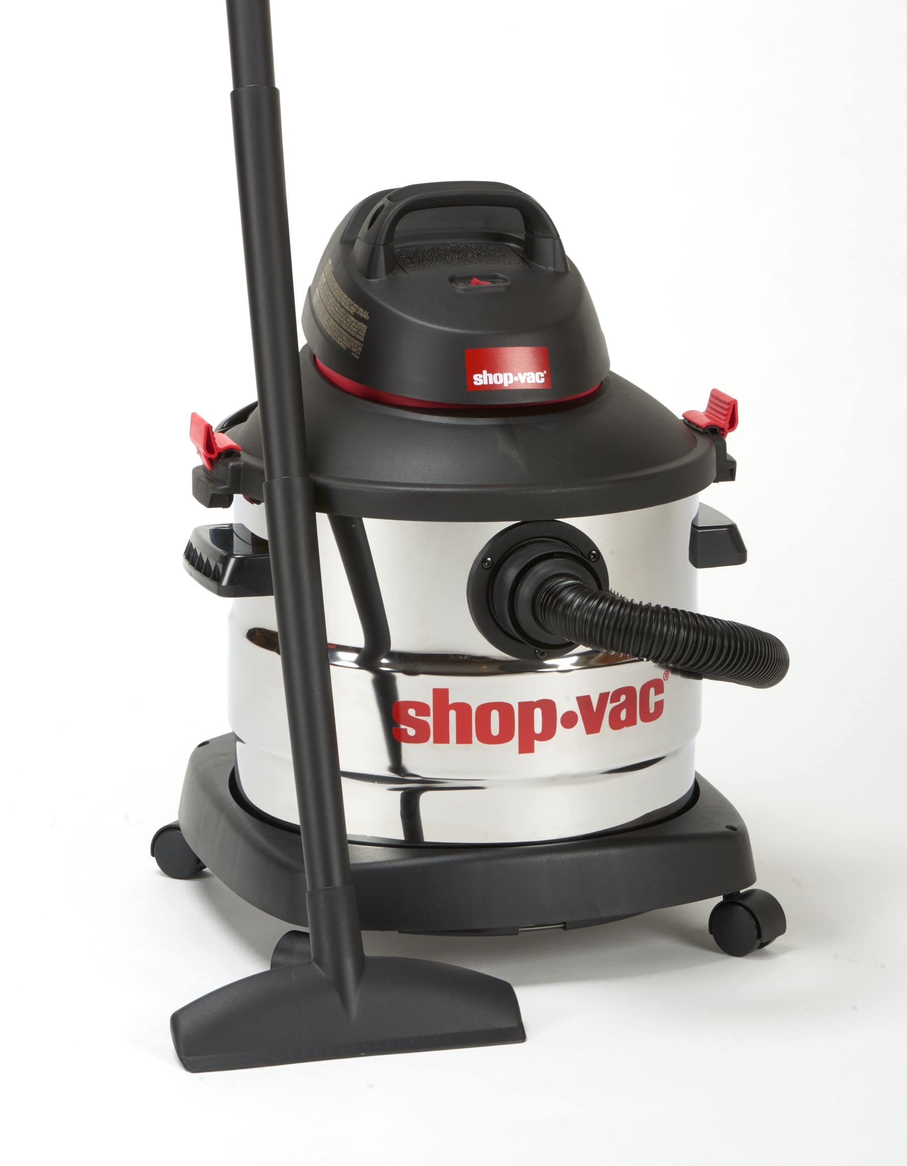 Shop-Vac 5989405 8 Gallon Wet/Dry Vacuum, 6.0 Peak HP, Stainless Steel, 12 Ft Hose, Ideal for Home & Commercial Use