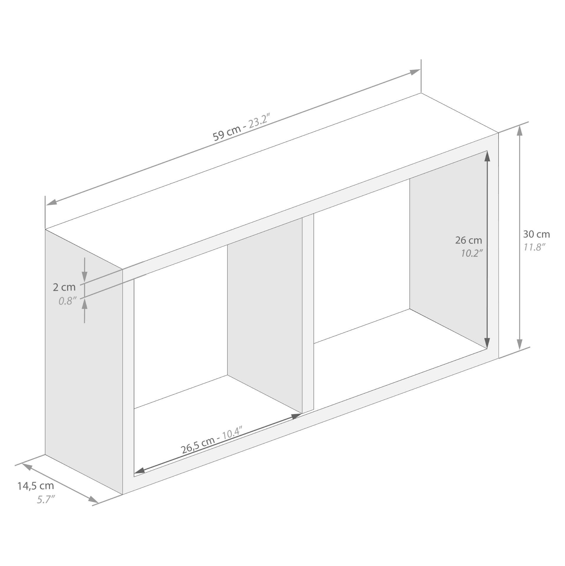 Mobili Fiver, Wall-Mounted Cube Shelf, First, Oak, Laminate-Finished, Wall Mount Shelves for Kitchen and Living Room, Italian Furniture