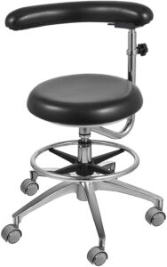 dental assistant chair hospital nurse stool seat height adjustable pu leather black