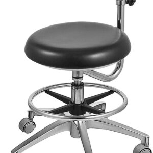 Dental Assistant Chair Hospital Nurse Stool Seat Height Adjustable PU Leather Black