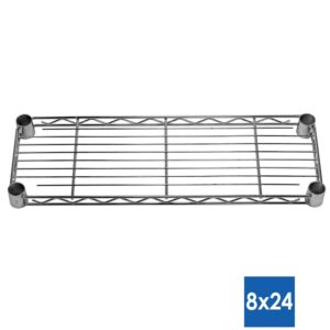 Shelving Inc. 8"d x 24"w x 84"h Chrome Wire Shelving with 5 Tier Shelves, Weight Capacity 800lbs Per Shelf