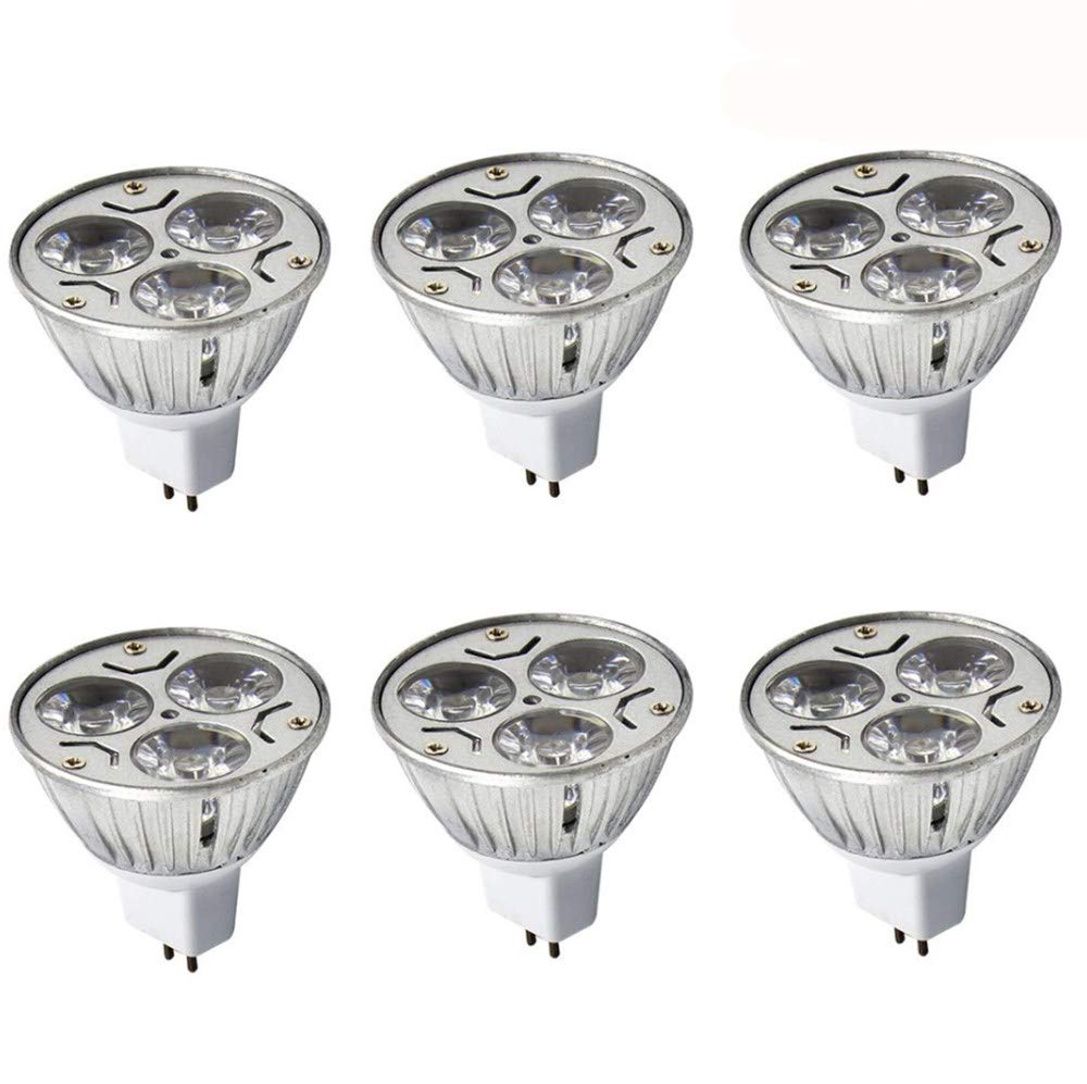 MR16 3W LED Bulbs MR16 3W 12V Warm White 2700K Not Dimmable 60 Degree Beam Angle LED Spotlight Bulbs for Landscape Recessed Lighting,35W Halogen Bulbs Equivalent,6 Pack