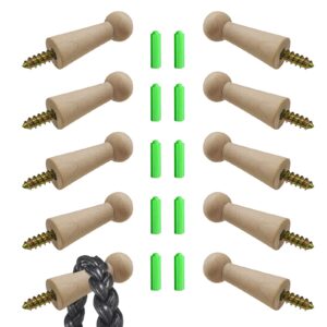 svaitend screw-on solid wood hook coat hook towel hook shaker pegs for bathroom livingroom garden 10 pieces (no paint)