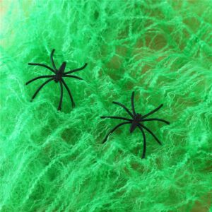 decora halloween party favors 3 pack spider webs & webbing stretchy cobwebs for indoor/outdoor decoration(25 grams/green)