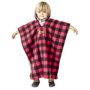 birdy boutique car seat poncho for kids – safe to use over seat belts – reversible warm and cozy blanket – easy on easy off and doesn’t impact car seat performance – deer and buffalo plaid – one size