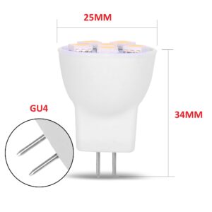 MR8 Light Bulb LED Replacement for Mini Halogen Recessed Lamps 12 Volt 1" Diameter GU4 RV Boat Camper Yacht Train Motor Home Interior Tiny House Ship Van Truck Sprinter Lighting - Warm White - 2 Pack