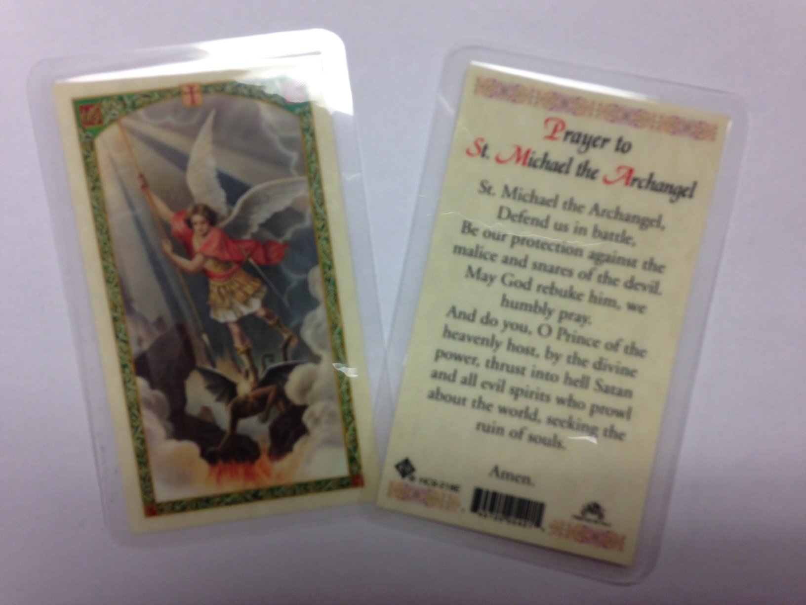 Holy Prayer Cards for The Prayer to Saint Michael The Archangel - Defend Us in Battle Set of 2 HC9-218E