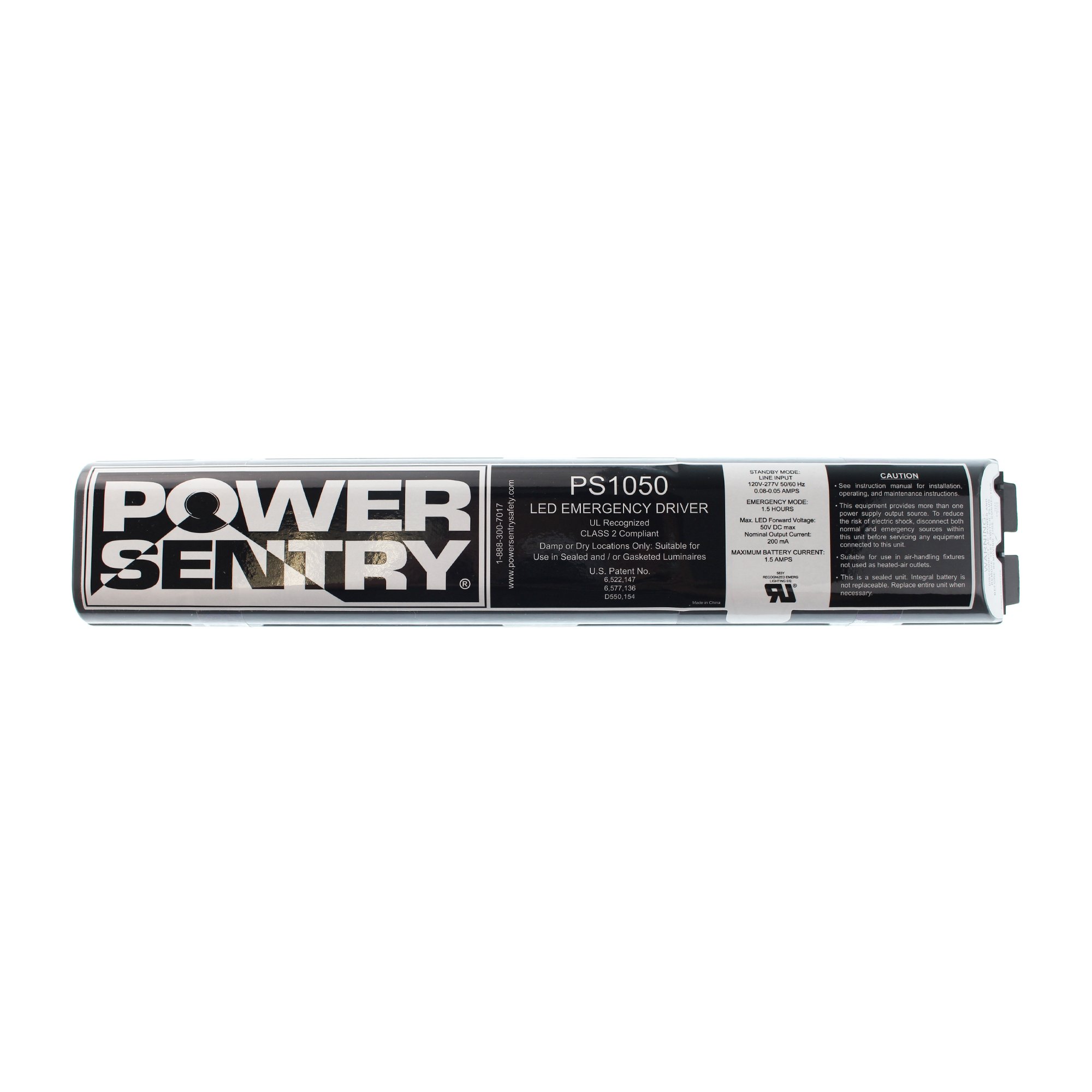 Power-Sentry PS1050 Emergency LED Driver, 120V-277V-In, 1.5 Hour @ 1.5A