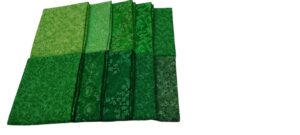 fat quarter bundle assorted green prints - 10 pcs - hand cut by fuller fabrics