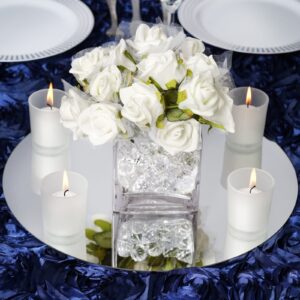 tableclothsfactory 14" round glass mirror wedding party table decorations centerpieces - 4 pcs