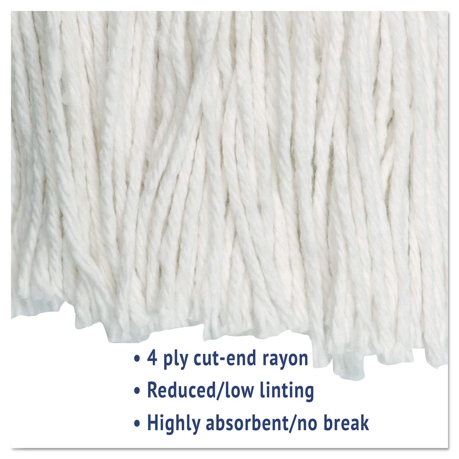 Boardwalk BWK2024RCT No. 24 Rayon Cut-End Wet Mop Head - White (12/Carton)