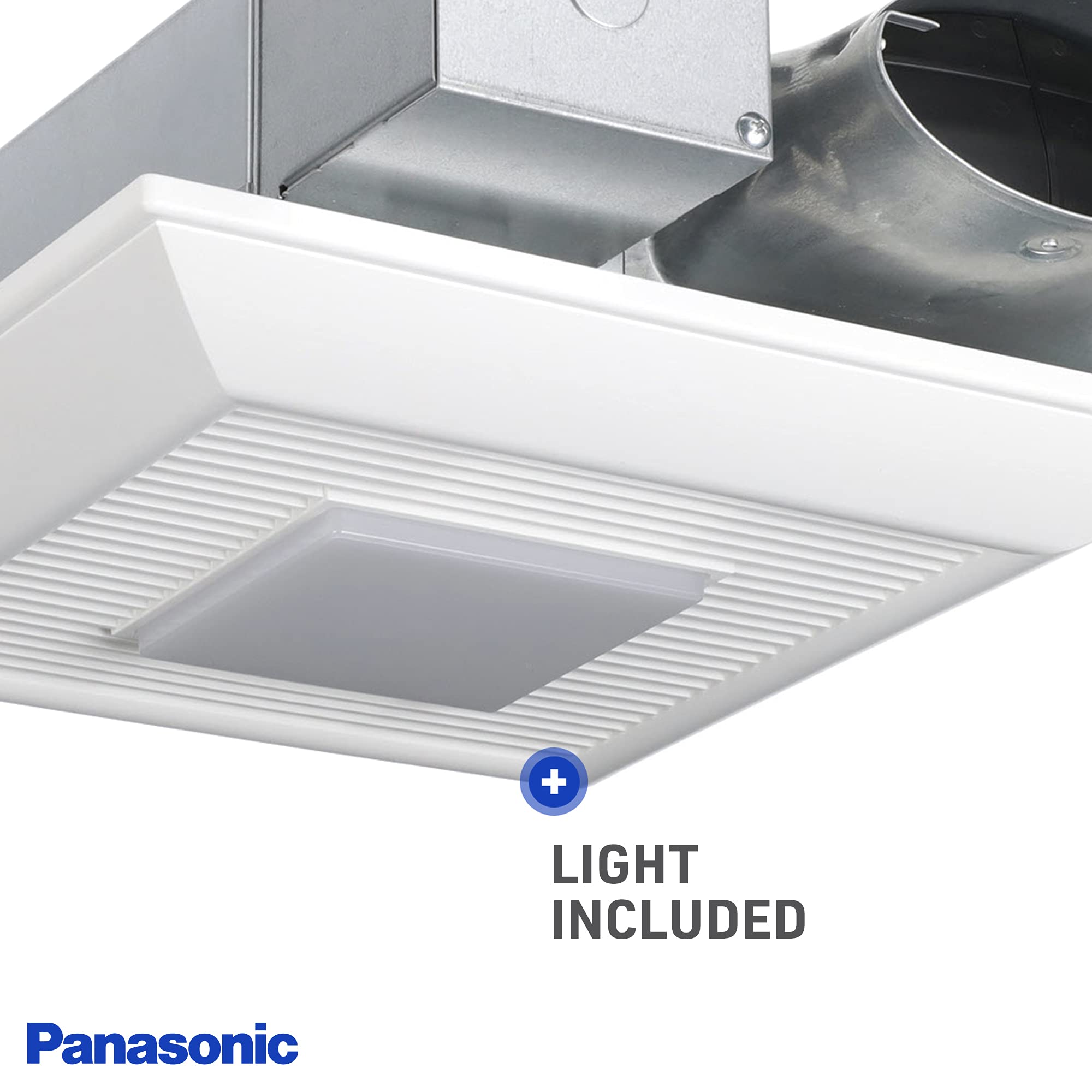 Panasonic FV-0510VSCL1 WhisperValue DC Ventilation Fan with Light and Condensation Sensor for Humidity Control - 50-80-100 CFM - Bathroom Wall Fan