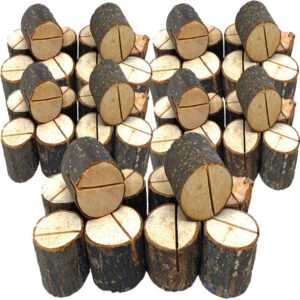 zanzpc wedding place wooden card holders table number stands for home party decorations. pack of 50