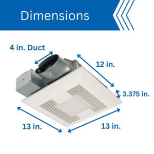 Panasonic FV-0510VSCL1 WhisperValue DC Ventilation Fan with Light and Condensation Sensor for Humidity Control - 50-80-100 CFM - Bathroom Wall Fan