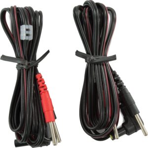 premium 2 x lead wires for tens and ems units – standard female plug