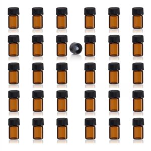 magnakoys 5/8 dram amber or clear glass vials w/polycone foil teflon foam liner caps (5/8dram w/polycone cap, amber, 30)