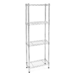 shelving inc. 8" d x 18" w x 84" h chrome wire shelving with 4 tier shelves, weight capacity 800lbs per shelf