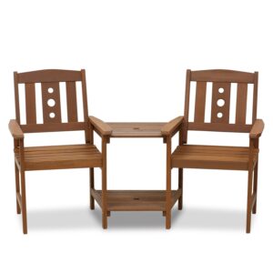 furinno fg17488 tioman outdoor hardwood patio furniture jack and jill chair set in teak oil, natural