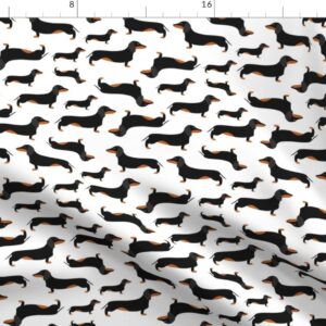 Spoonflower Fabric - Black Dachshunds Dog Dachshund German Pet Puppy Wiener Retro Printed on Minky Fabric by The Yard - Sewing Baby Blankets Quilt Backing Plush