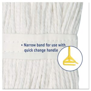 Boardwalk BWK2024RCT No. 24 Rayon Cut-End Wet Mop Head - White (12/Carton)