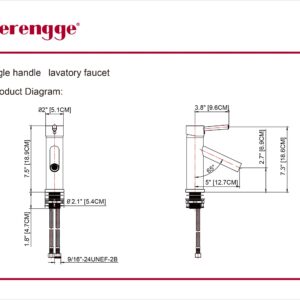 Derengge Single Handle Bathroom Sink Faucet,Matte Black Bathroom Faucet,Lavatory Faucet 1 Hole Installation,F-509A-MT