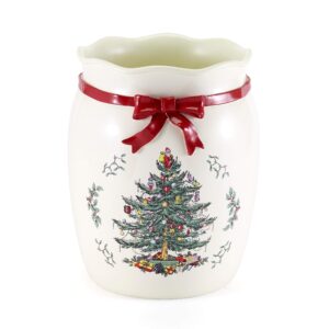 spode - waste basket, decorative trash can, holiday home decor christmas tree